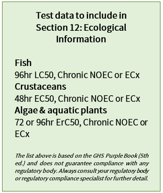 SDS Section Spotlight: Toxicological and Ecological Information